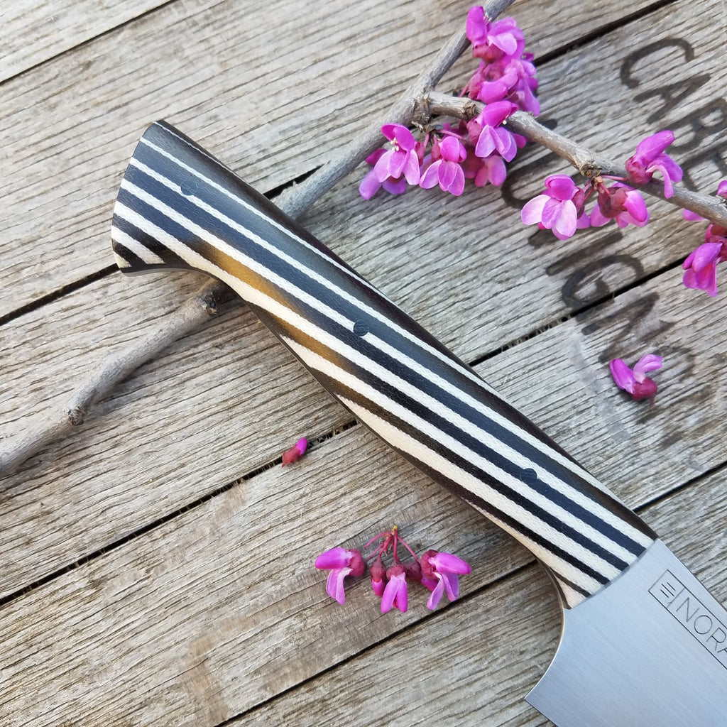 NORA #1457 - 7 Inch Line Slayer - Black & White Striped Micarta – Nora ...